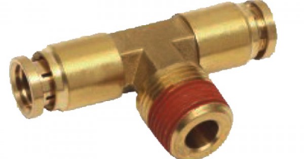 3/8 Tube 3/8NPT Thread DOT Male Branch Tee Push to Connect Fitting.