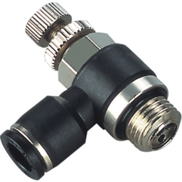 Pneumatic Flow Controls Right Angle Push In Fittings