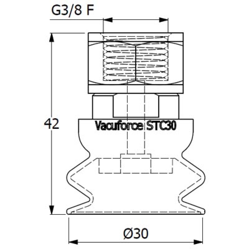 Vacuforce Airbest Suction Cup STC30N-60-G3/8F
